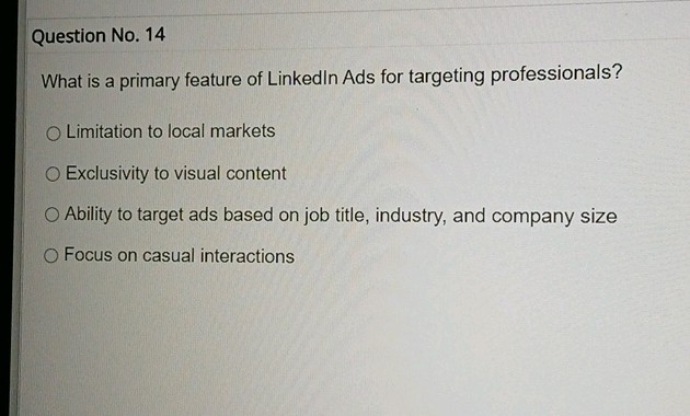Question No 14 What is a primary feature of | StudyX