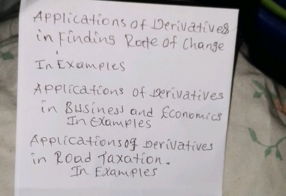 Applications of Derivatives in Finding Rate | StudyX