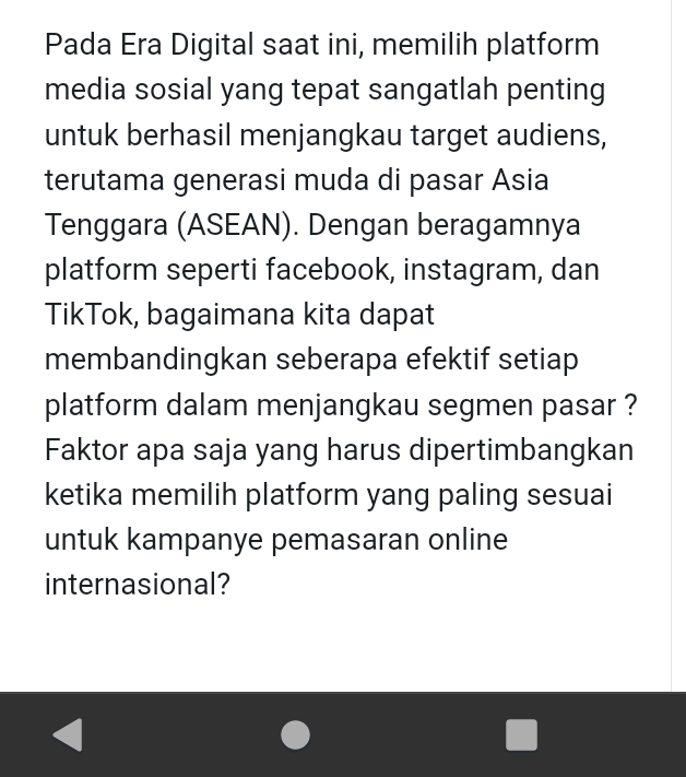 Pada Era Digital saat ini memilih platform | StudyX