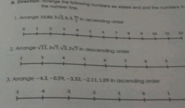 B Direction Arrange the following numbers as | StudyX