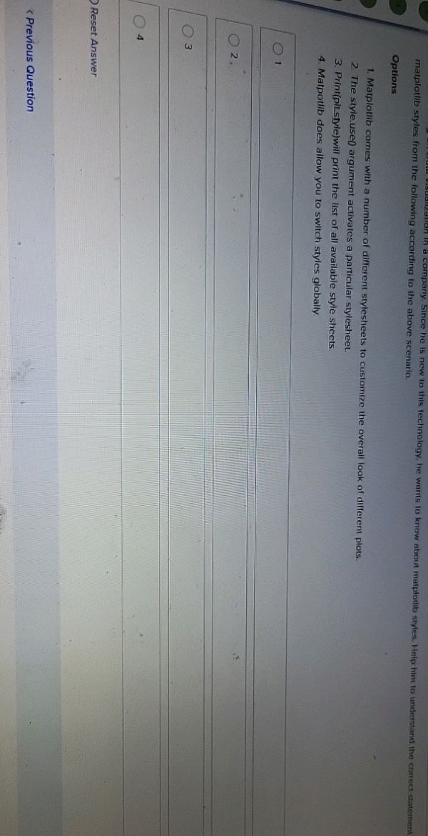 matplotlib styles from the following | StudyX