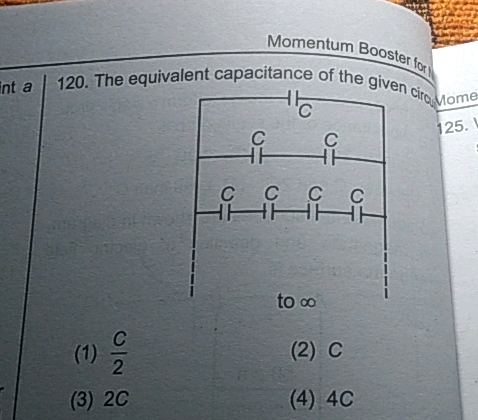 120 The equivalent capacitance of the given | StudyX