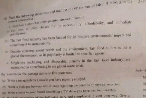 Read the following statements and find out | StudyX