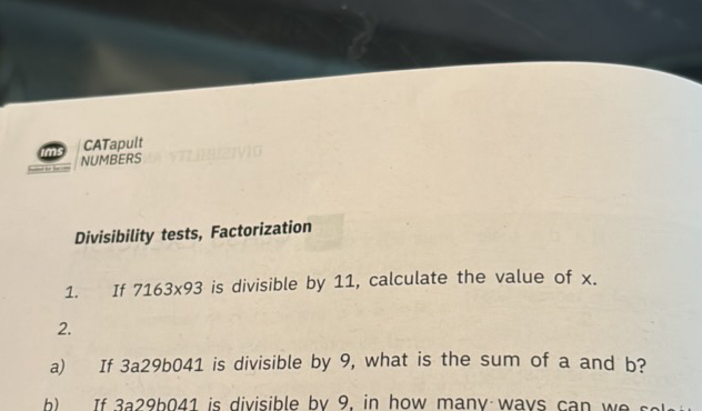Divisibility tests Factorization 1 If | StudyX