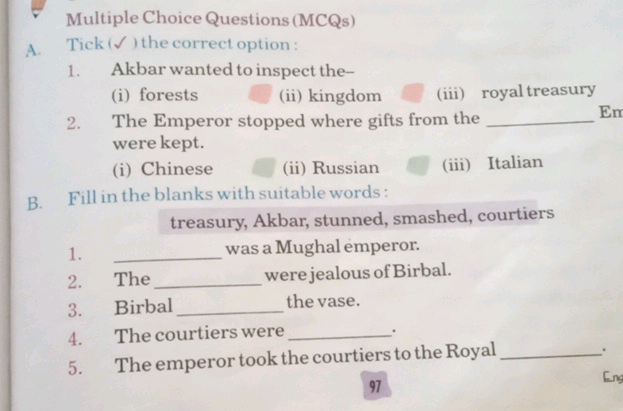 Multiple Choice Questions (MCQs) Tick() the | StudyX
