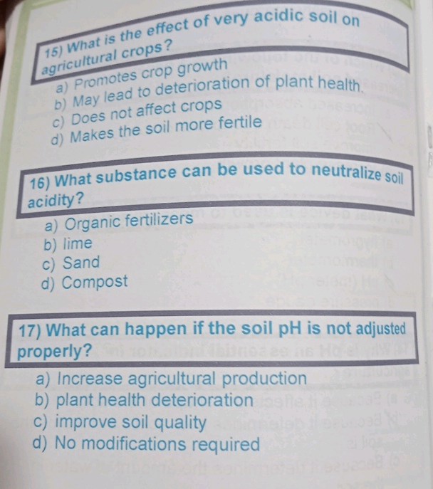 15) What is the effect of very acidic soil | StudyX