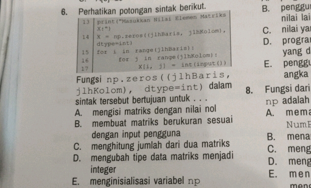 6 Perhatikan potongan sintak berikut 13 | StudyX
