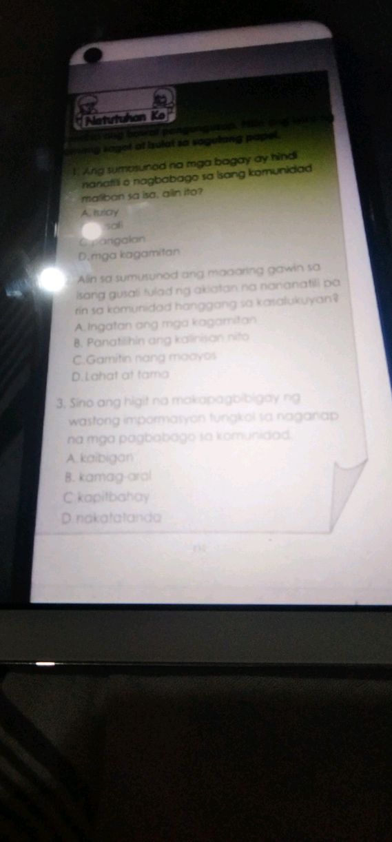 1 Ang sumusunod na mga bagay ay hindi | StudyX