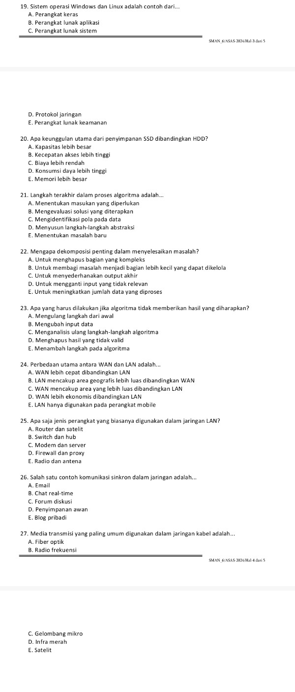 19 Sistem operasi Windows dan Linux adalah | StudyX