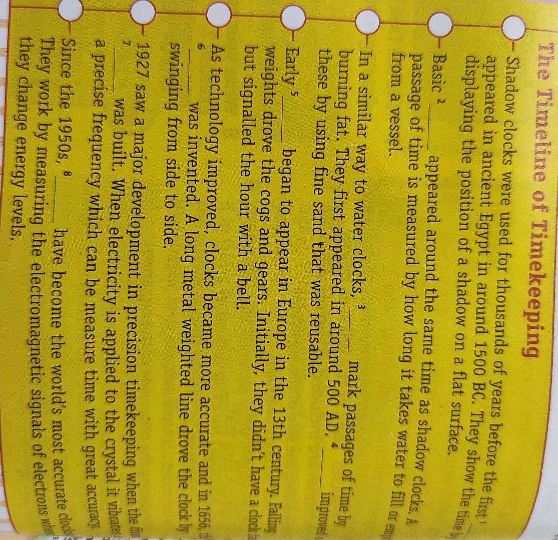 The Timeline of Timekeeping 1 Shadow clocks | StudyX