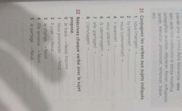 31 Conjuguez les verbes aux sujets indiqus 1 | StudyX