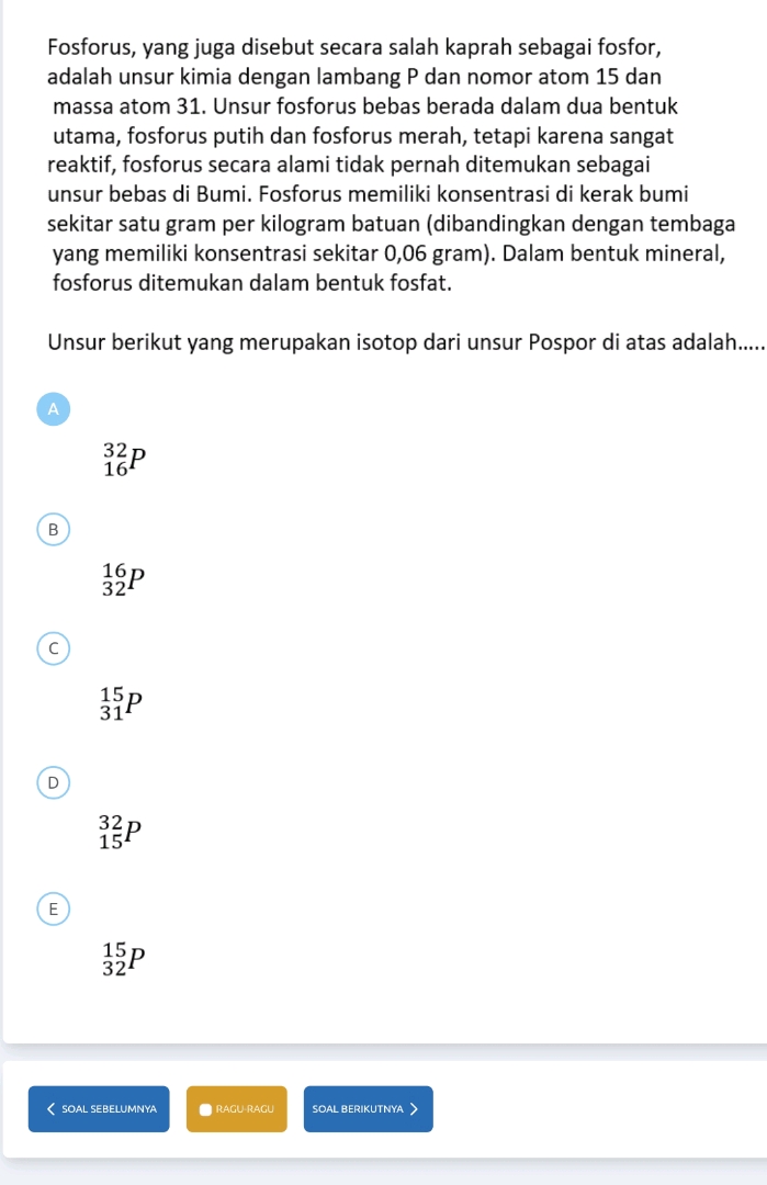 Fosforus yang juga disebut secara salah | StudyX