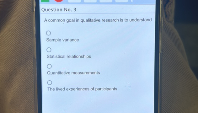 Question No 3 A common goal in qualitative | StudyX
