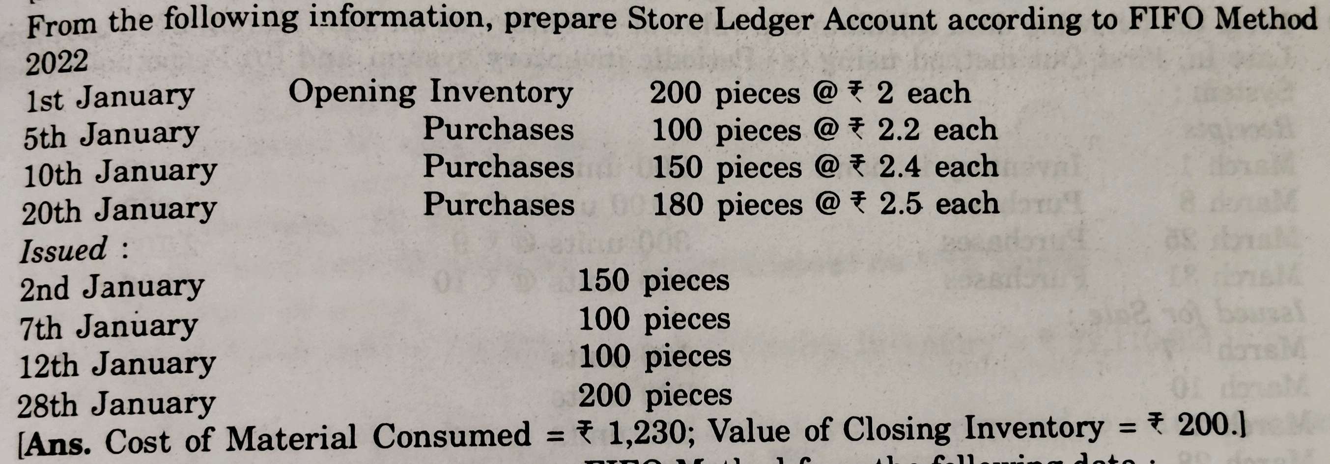 From the following information prepare Store | StudyX