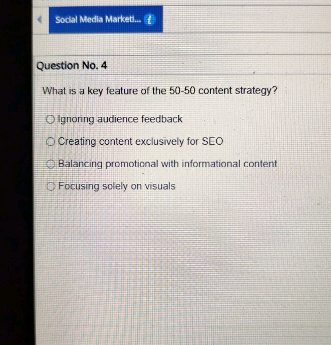 Question No 4 What is a key feature of the | StudyX