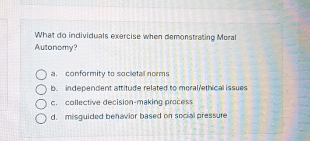 What do individuals exercise when | StudyX