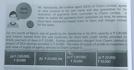 Mr Handsome del-credere agent (DCA) of Charm