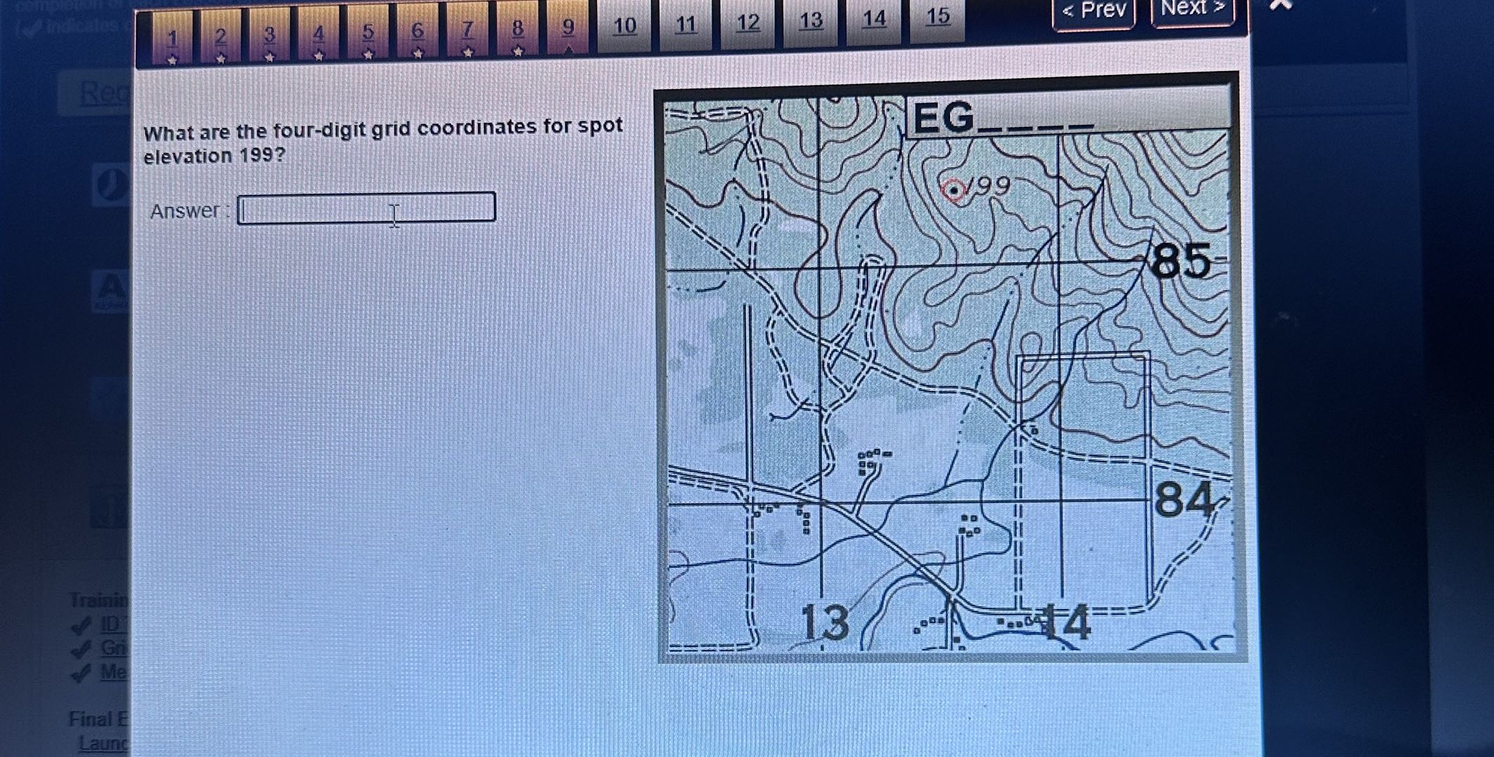 What are the four-digit grid coordinates for | StudyX