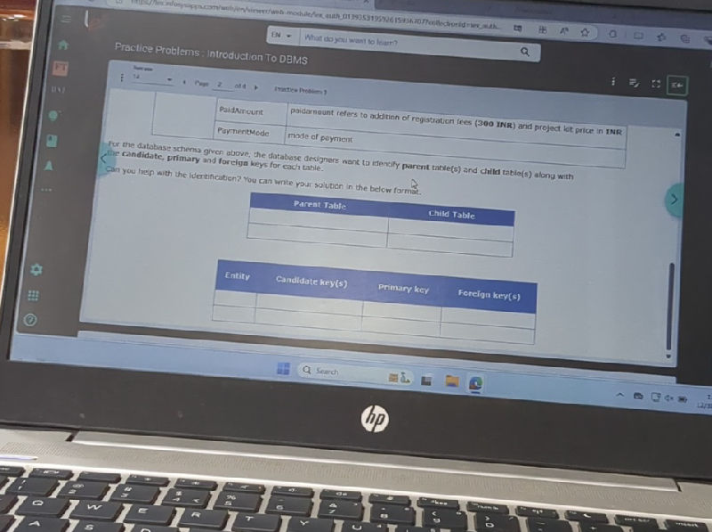 Practice Problems Introduction To DBMS | StudyX