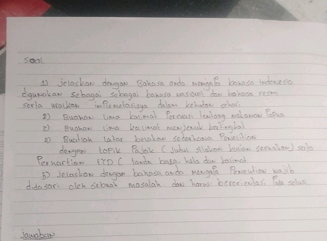 Soal 1) jelaskan dengan Bahasa anda mengala | StudyX