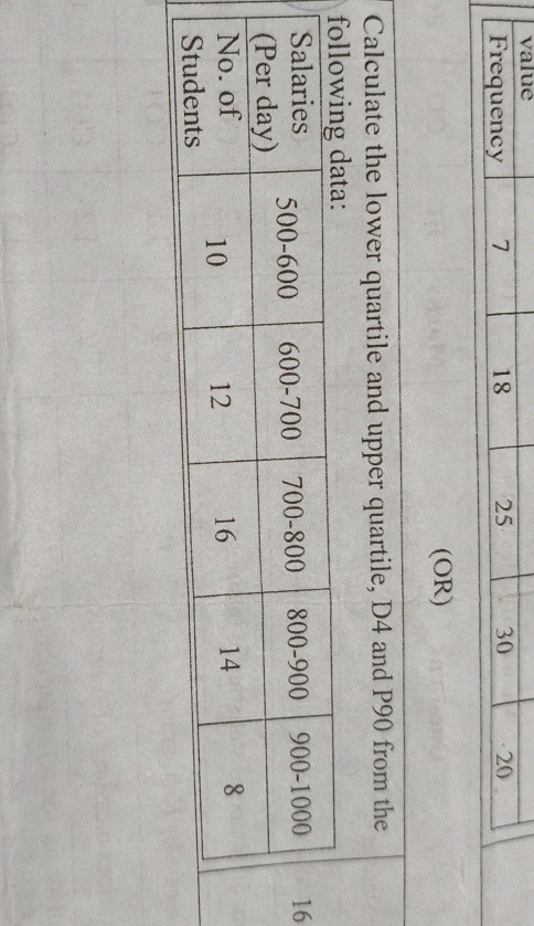 Calculate the lower quartile and upper | StudyX