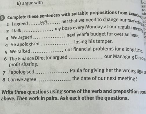 D Complete these sentences with suitable | StudyX