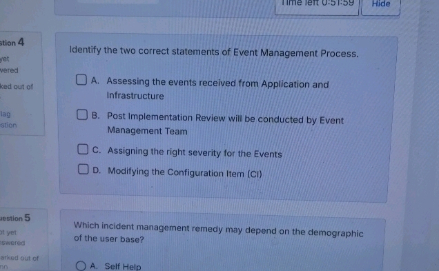 Identify the two correct statements of Event | StudyX