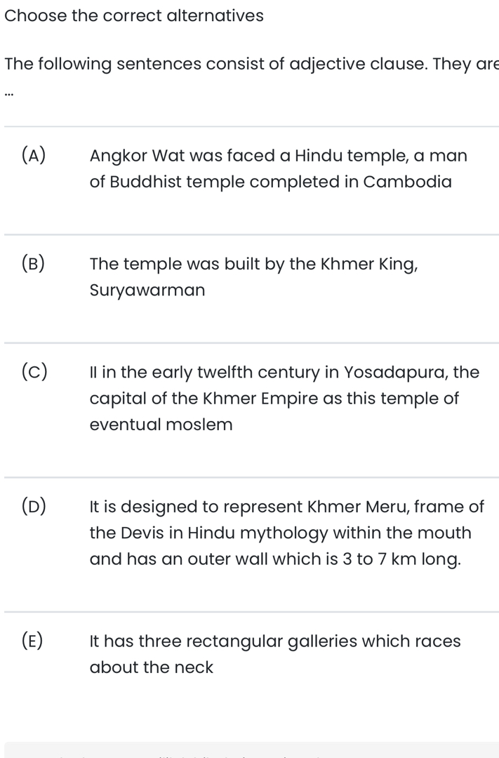 Choose the correct alternatives The | StudyX