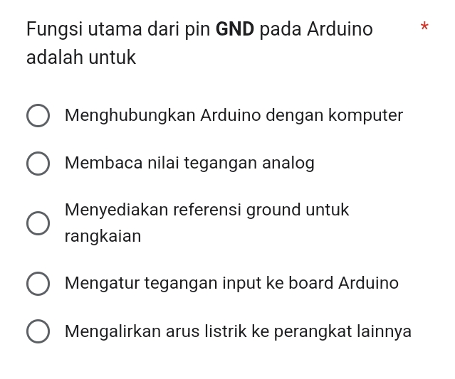 Fungsi utama dari pin GND pada Arduino | StudyX