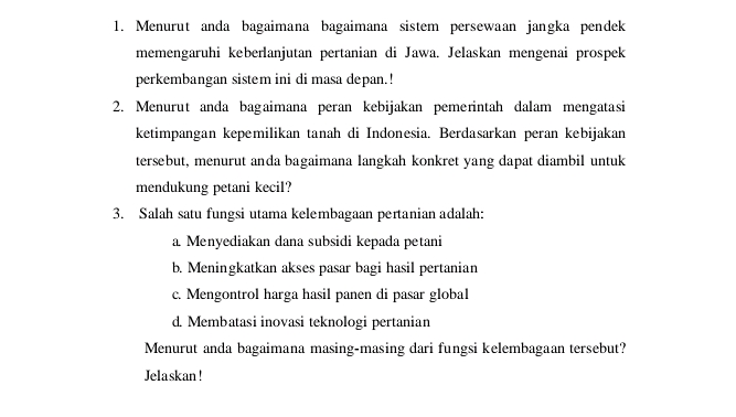 1 Menurut anda bagaimana bagaimana sistem | StudyX