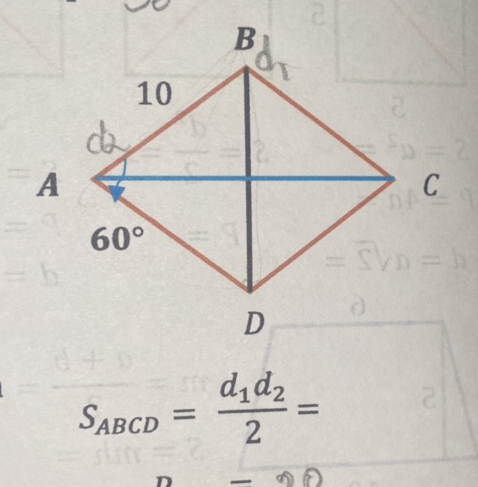 The image contains a rhombus ABCD with | StudyX