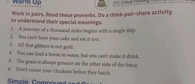 Work in pairs Read these proverbs Do a | StudyX