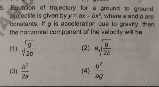 6 Equation of trajectory for a ground to | StudyX