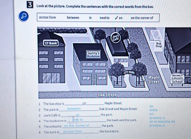 Look at the picture Complete the sentences | StudyX