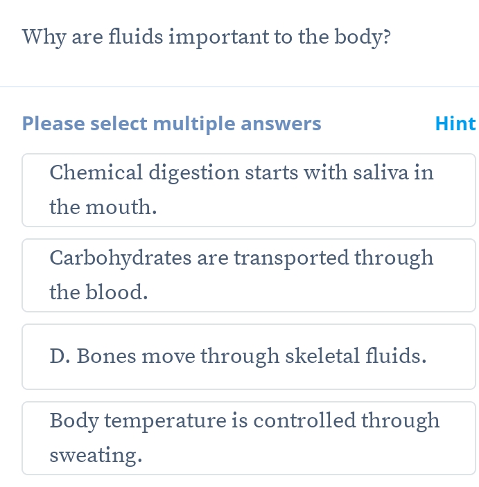 Why are fluids important to the body Please | StudyX