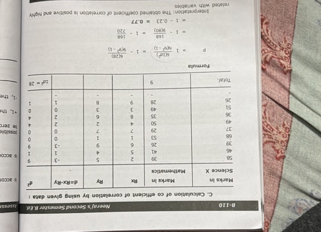C Calculation of co efficient of correlation | StudyX
