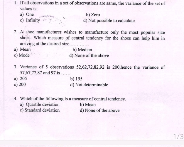 1 If all observations in a set of | StudyX