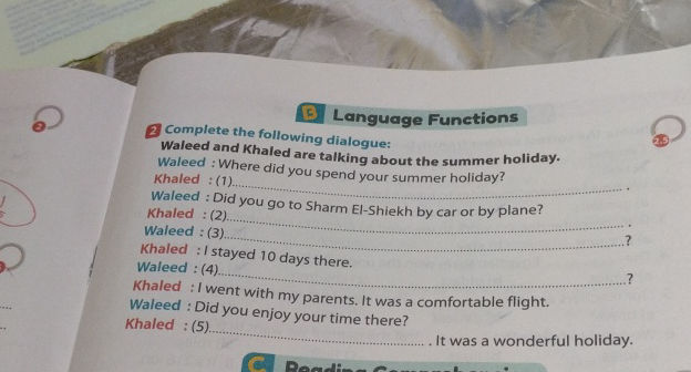 Complete the following dialogue Waleed and | StudyX