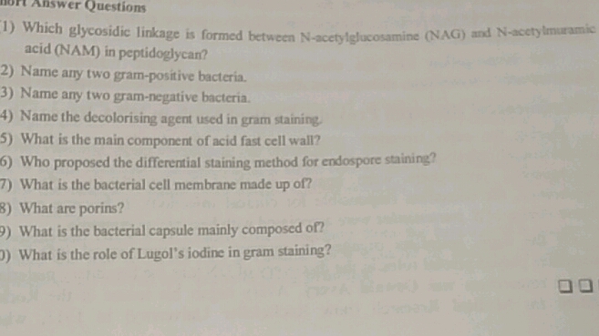 Answer Questions 1) Which glycosidic linkage | StudyX