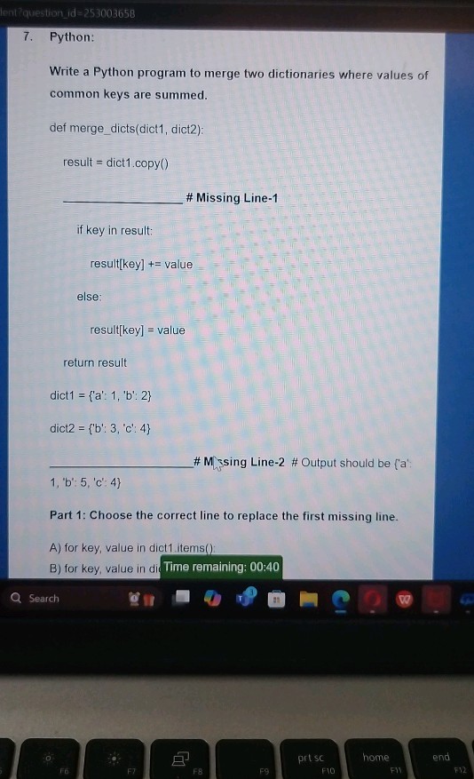 7 Python Write a Python program to merge two | StudyX