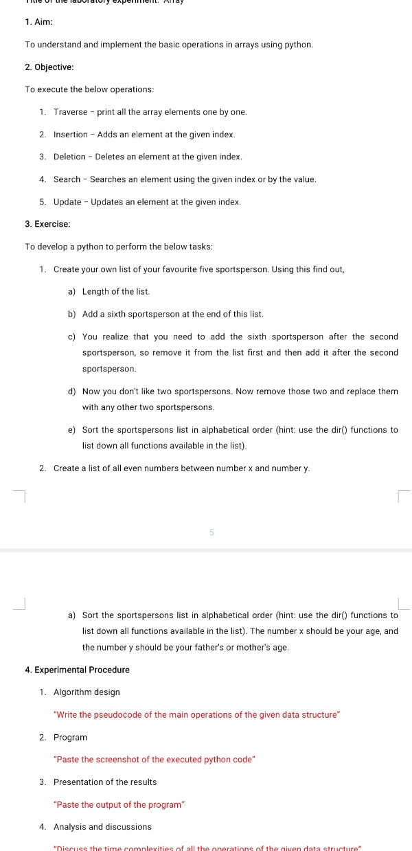 1 Aim To understand and implement the basic | StudyX