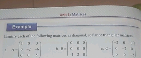 Identify each of the following matrices as | StudyX