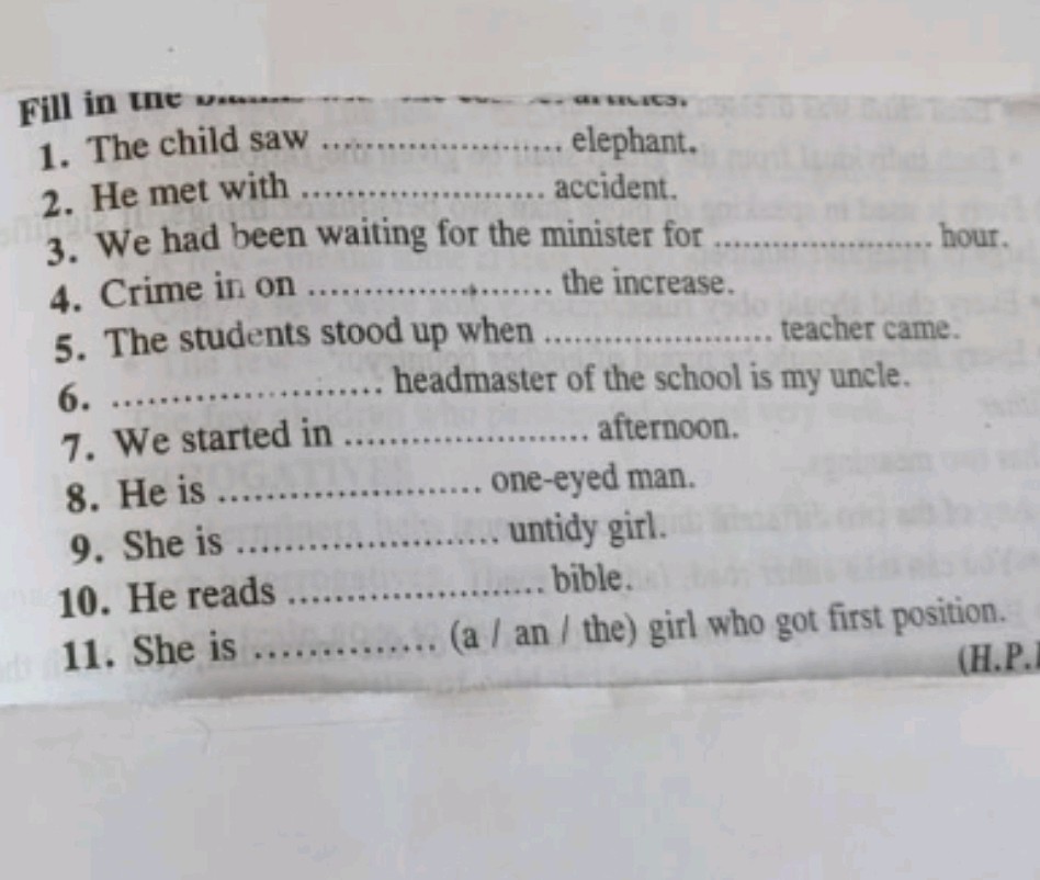 Fill in the blanks with suitable words 1 The | StudyX