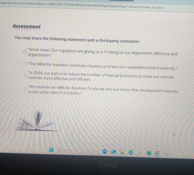 AssessmentYou may share the following | StudyX