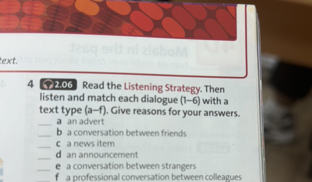 Read the Listening Strategy Then listen and | StudyX