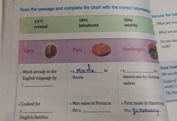 Scan the passage and complete the chart with | StudyX
