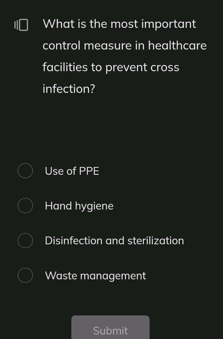 What is the most important control measure | StudyX