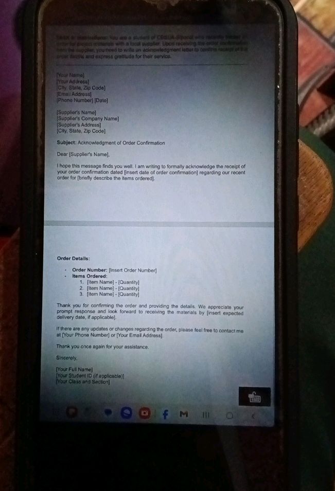 Subject Acknowledgment of Order Confirmation | StudyX