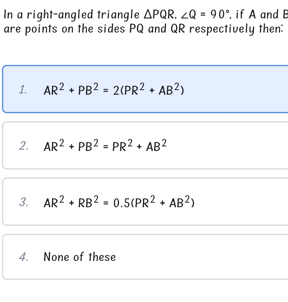 In a right-angled triangle ( PQR) ( Q = 90 ) | StudyX