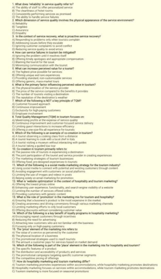 1 What does reliability in service quality | StudyX